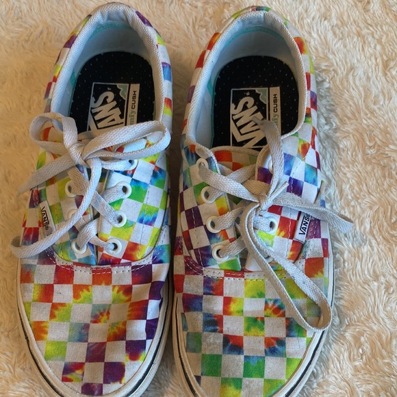 Vans | Shoes | Rainbow Checkered Vans | Poshmark